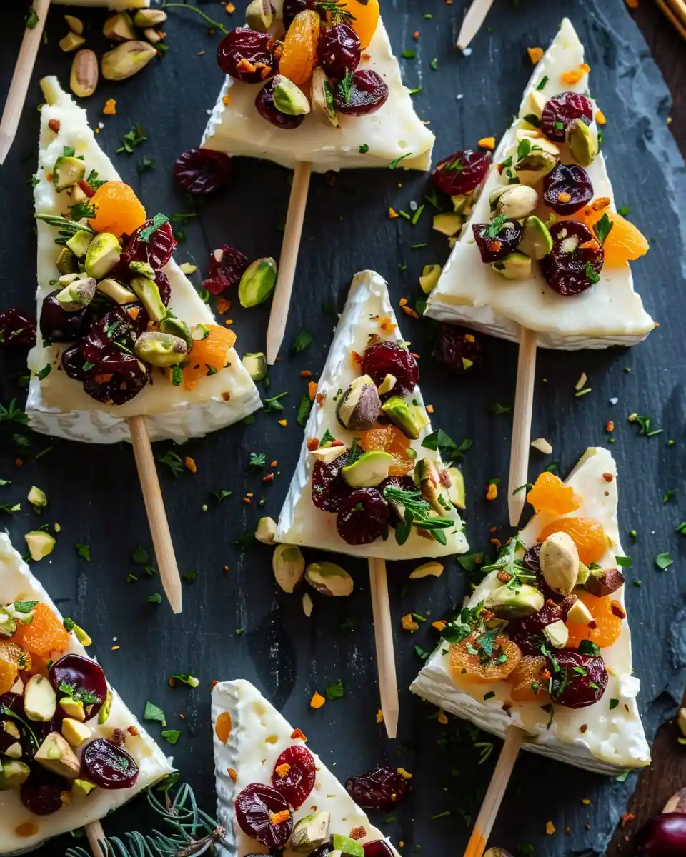 Mini Brie Christmas Trees: 10-Minute Festive Holiday Appetizer